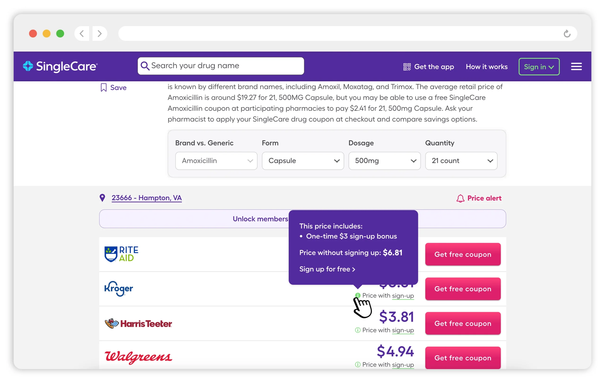 How does SingleCare member savings work?